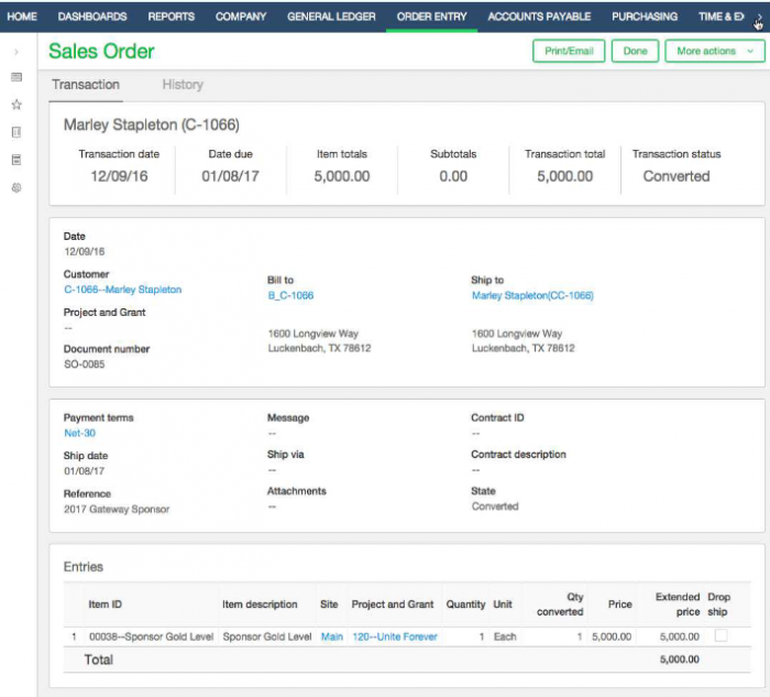 Sage Intacct Order Management Software - Brilliant Link